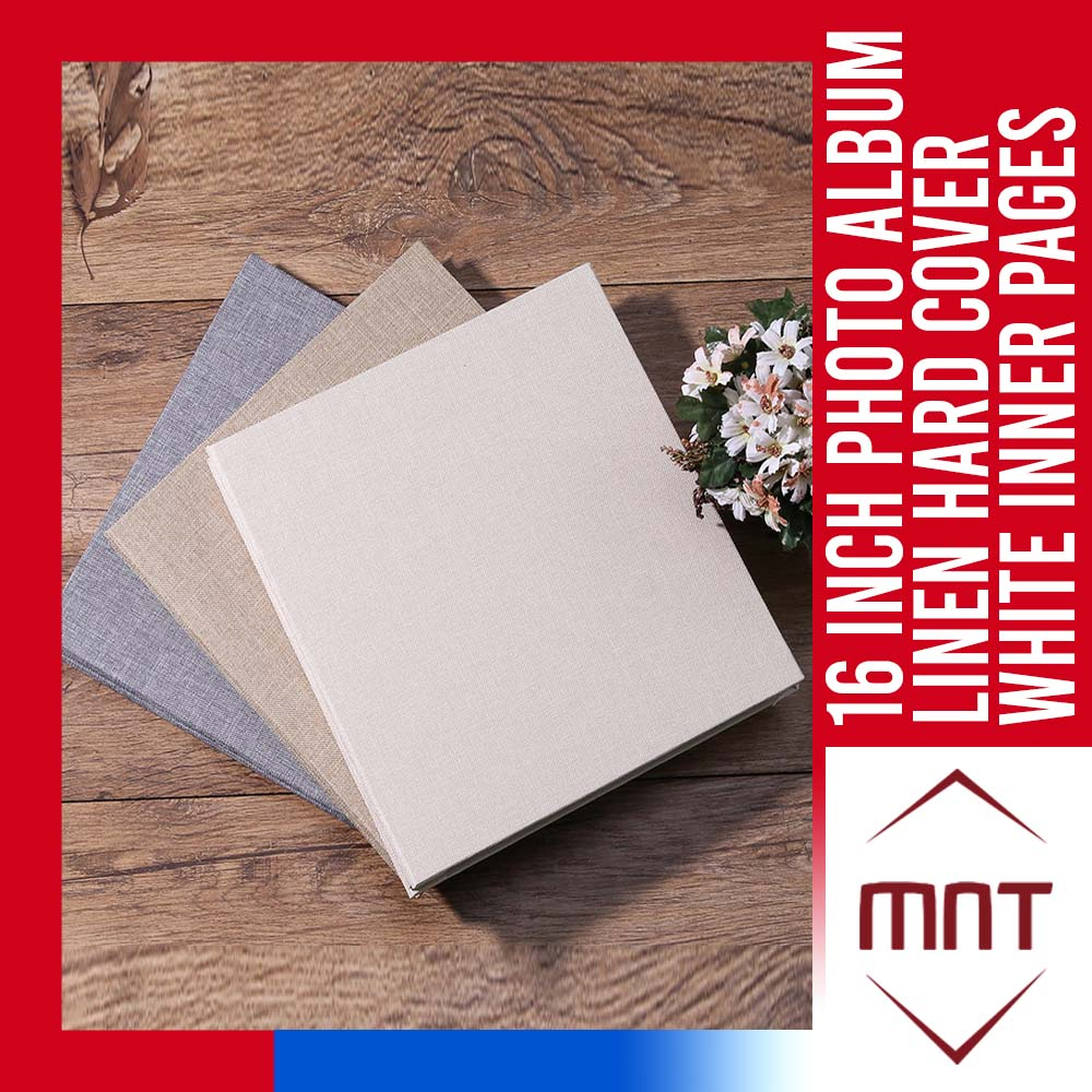 [MNT] 16 Inch Linen Photo Album Retro Creative Large Self-adhesive Self ...