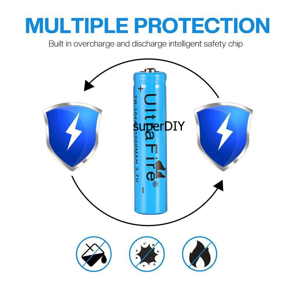 UltraFire UF AAA 10440 1000mAh 3.6V Rechargeable Lithium Ion Li-ion ...