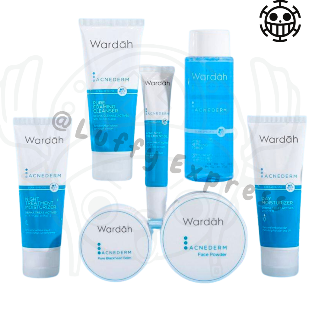 Wardah Acnederm Acne Jerawat Series Cleanser Toner Day Night Cream Acne ...