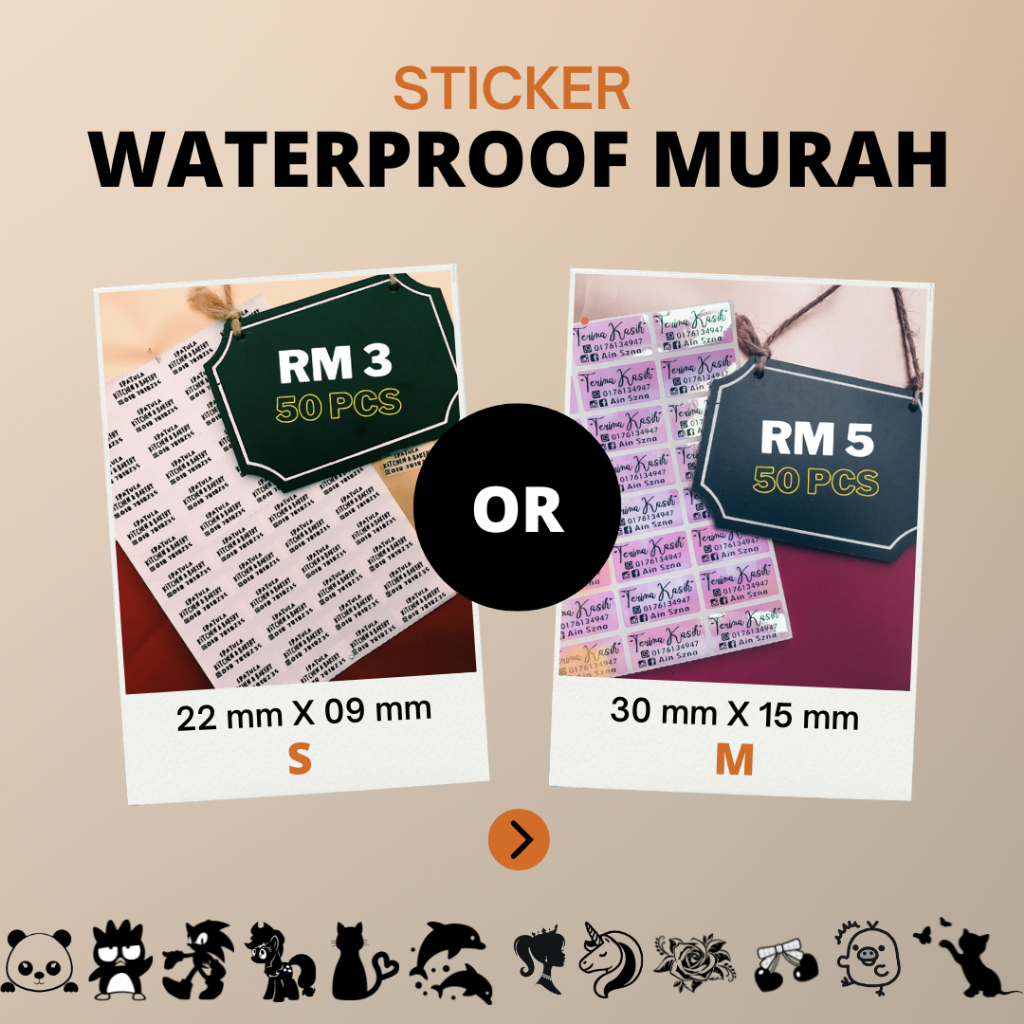 Waterproof Sticker Nama & Label | Shopee Malaysia