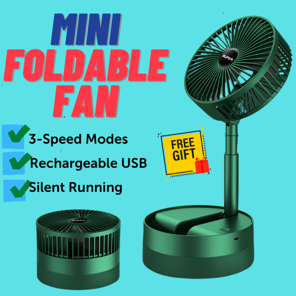 Rechargeable Mini Fan Table Foldable / Kipas Mini Adjustable USB ...