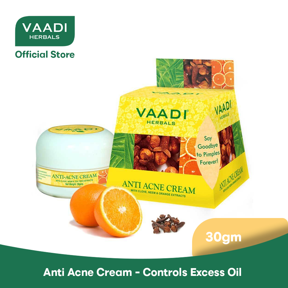 VAADI HERBALS Anti Acne Cream With Clove & Neem For Anti-Bacterial ...