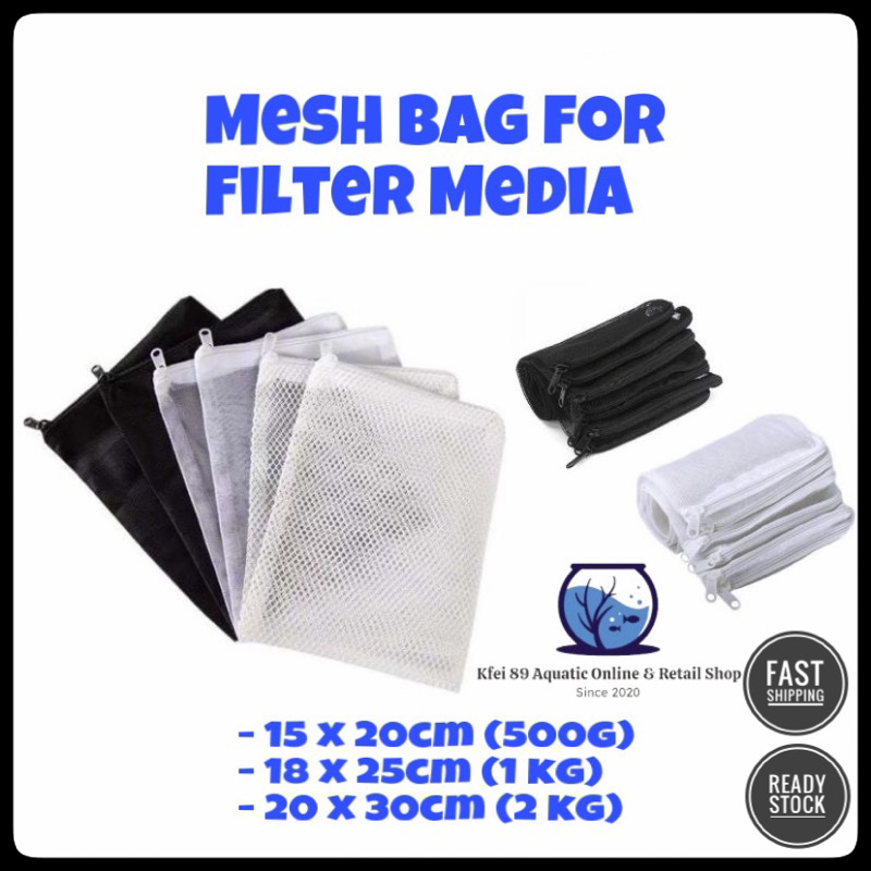KFEI89 Mesh Bag for Filter Media / Bio Ring Net 100g 250g 500g 2kg ...