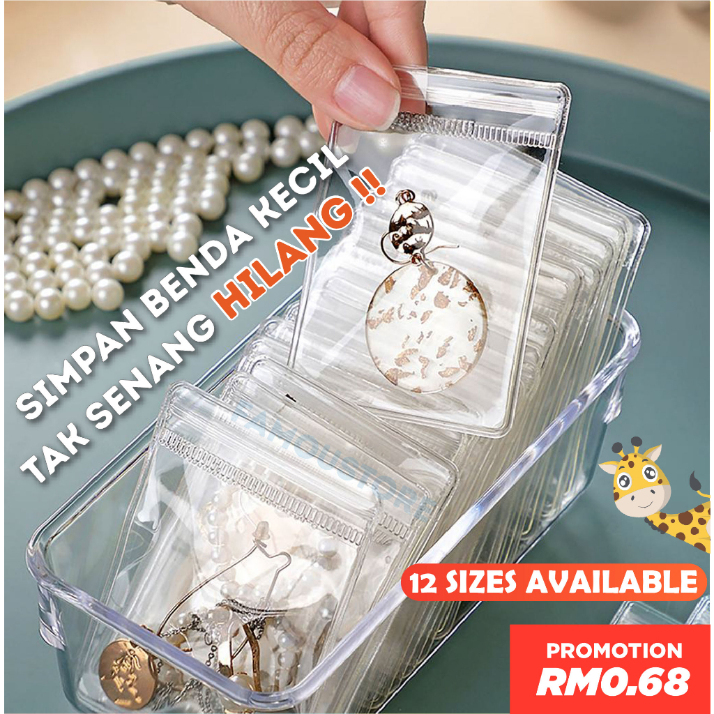 PVC Zipper Bag Jewellery Bag Jewelry Mini Zip Lock Bag Transparent ...