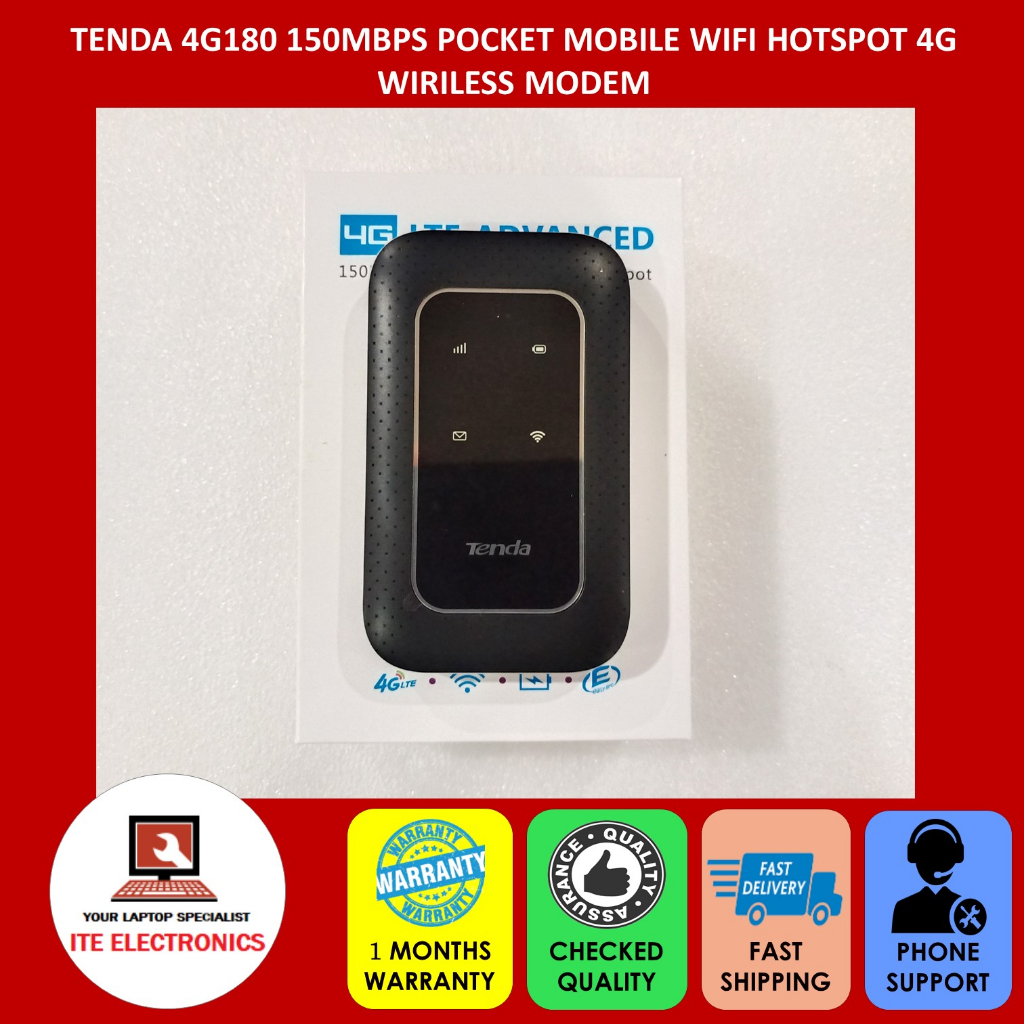 TENDA 4G180 150MBPS POCKET MOBILE WIFI HOTSPOT 4G WIRELESS MODEM ...