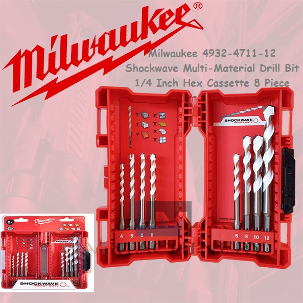 Milwaukee 4932-4711-12/4932-4711-92 Shockwave Multi-Material Drill Bit ...