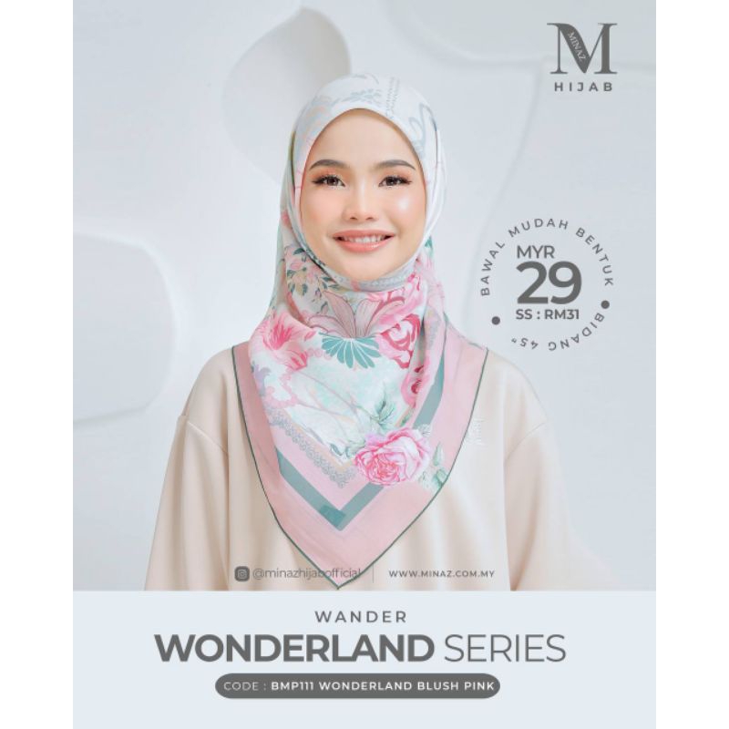 [READY STOCK] MinazHijab Wander Series/Code: Wonderland Blush Pink | Shopee Malaysia