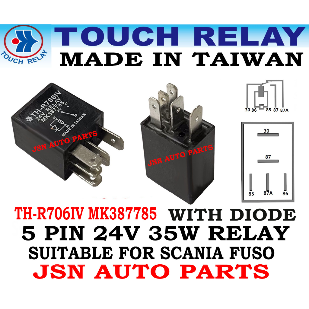 TH-706IV 1645273 5PIN 24V WITH DIODE RELAY , POWER RELAY HEAD LAMP ...
