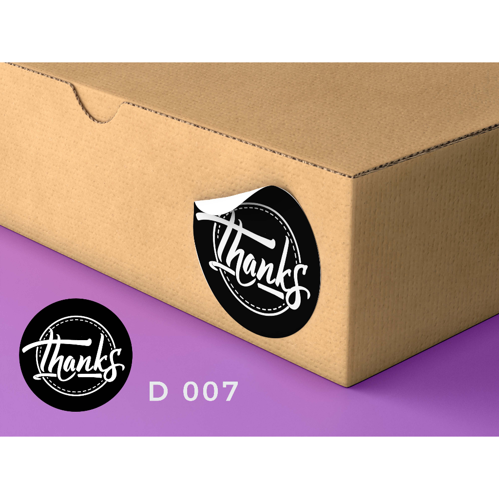 STICKER TQ - Saiz 2cm - THANK YOU STICKER - Terima Kasih - Parcel Wish ...