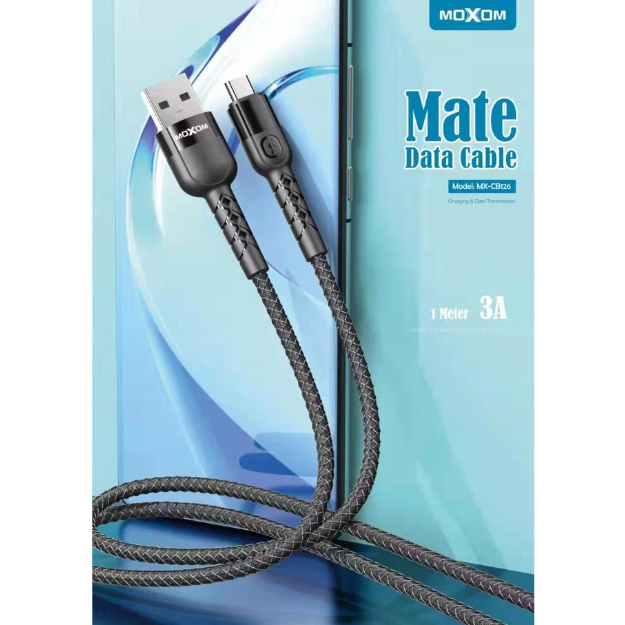 MOXOM MX-CB126 1 METER 3A MATE DATA CABLE 3A Qualcomm 3.0 Quick ...
