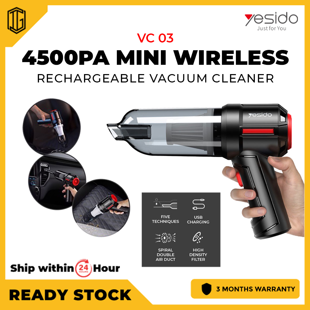 YESIDO VC03 4500PA Wireless Mini Vacuum Cleaner Five Techniques USB ...