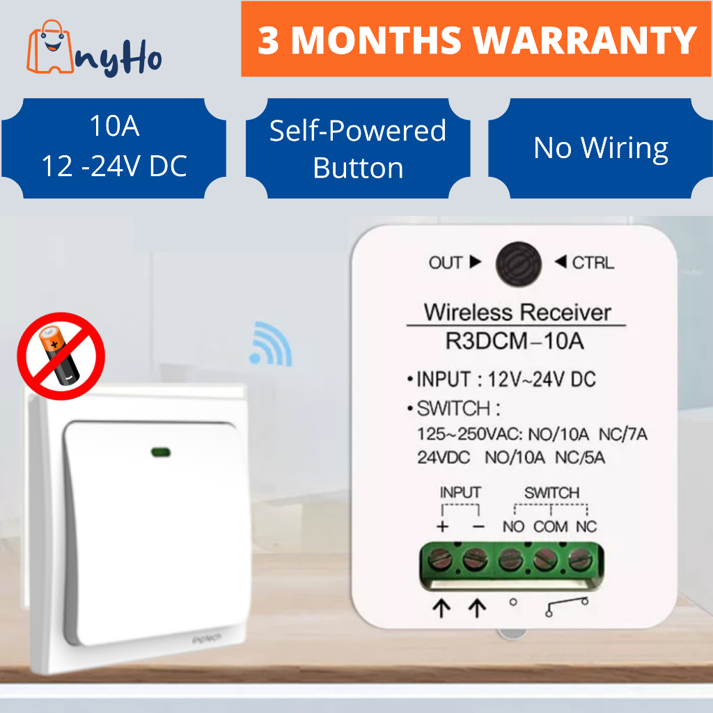 Wireless Remote Access Control System Self-Powered Wireless Switch for ...