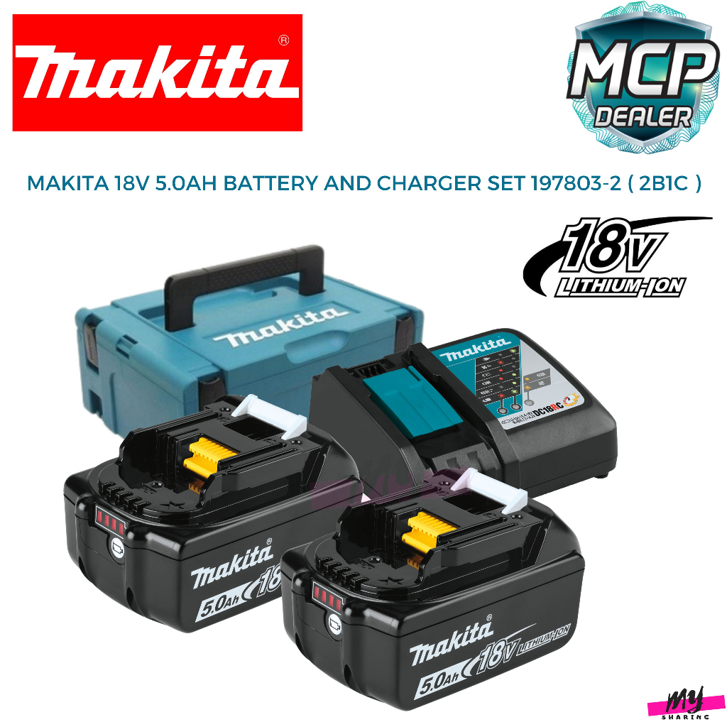MAKITA 18V 5.0AH BATTERY AND CHARGER SET 197803-2 ( 2B1C ) | Shopee ...