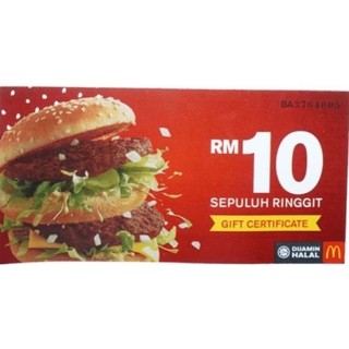 MCDONALD VOUCHER MCD VCH E CERTIFICATE VOUCHER RM10 & RM5 | Shopee Malaysia