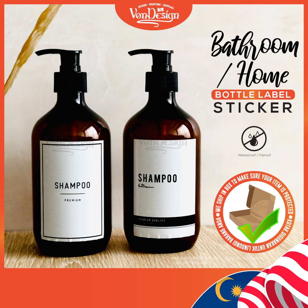 20pcs STICKERS LABEL BOTTLE BATHROOM HOME LAUNDRY | STIKER LABEL ...