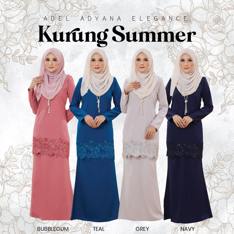 Baju Kurung Summer I Baju Kurung Moden 2022 I Kurung Tunang Nikah Lace ...