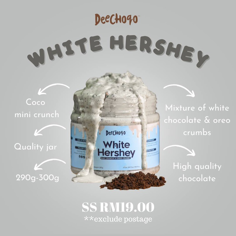 DEECHOQO | CHOCOJAR WHITE HERSHEY | Shopee Malaysia