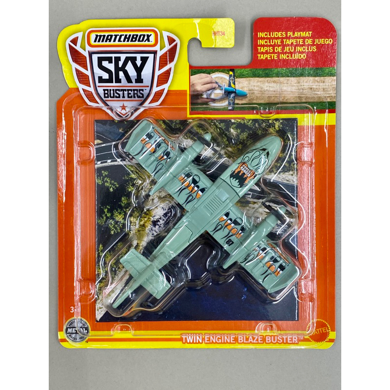 Matchbox TWIN ENGINE BLAZE BUSTER Fern Green Sky Busters Military ...