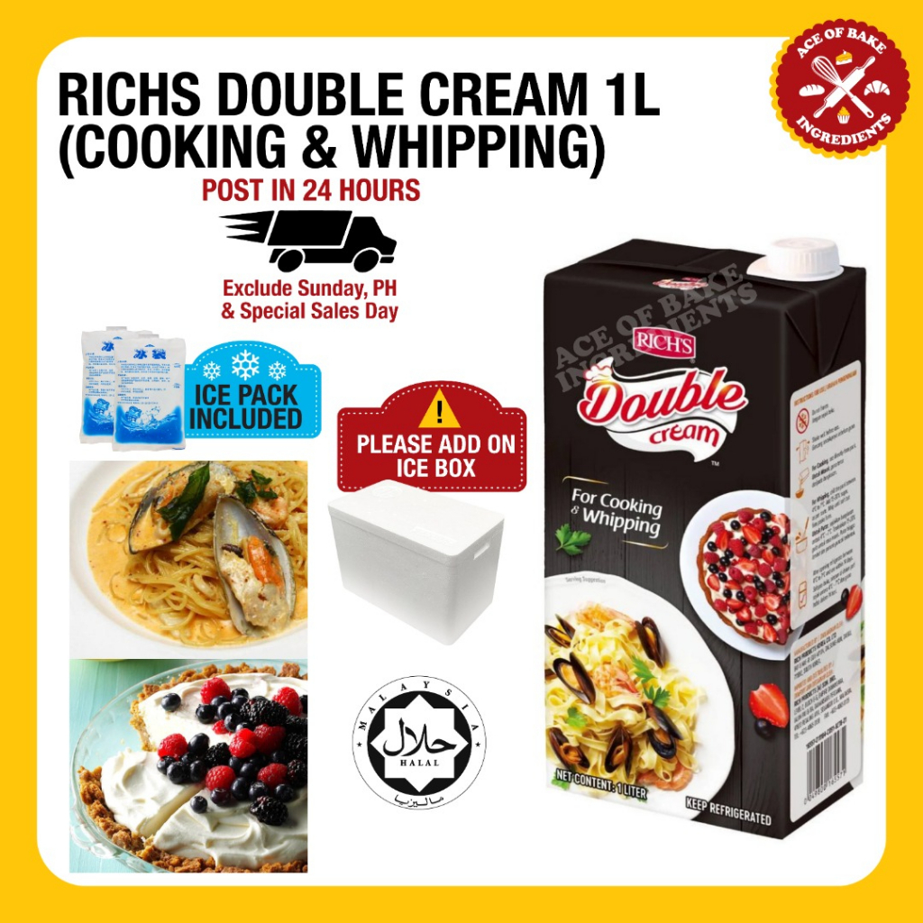 Rich's Double Whipping Cream (Whip & Cook) 1L | Shopee Malaysia