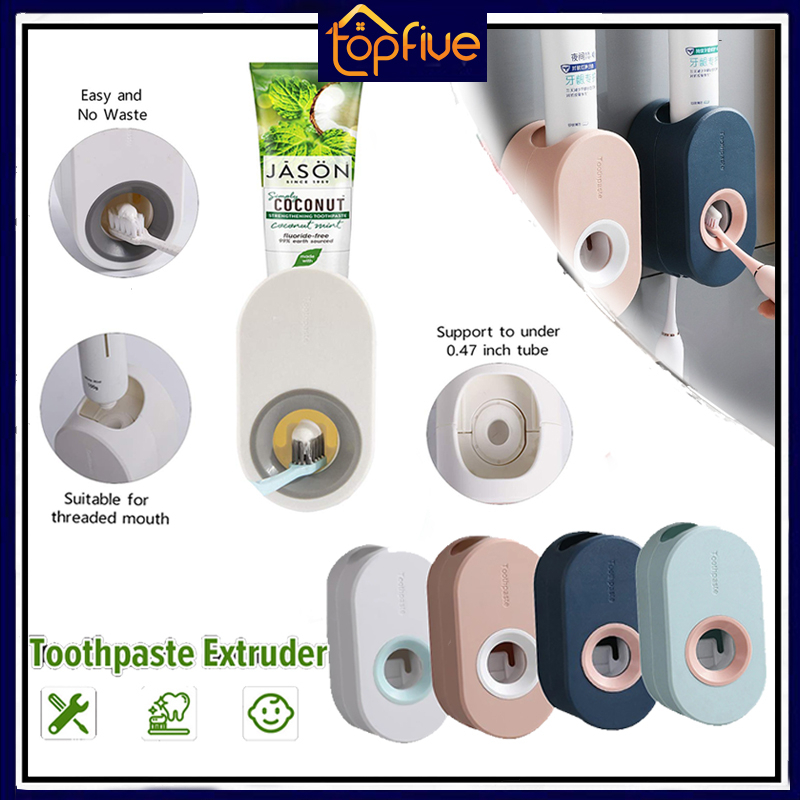 toothbrush holder Toothpaste Squeezer Push Automatic Hole Free Brushing ...