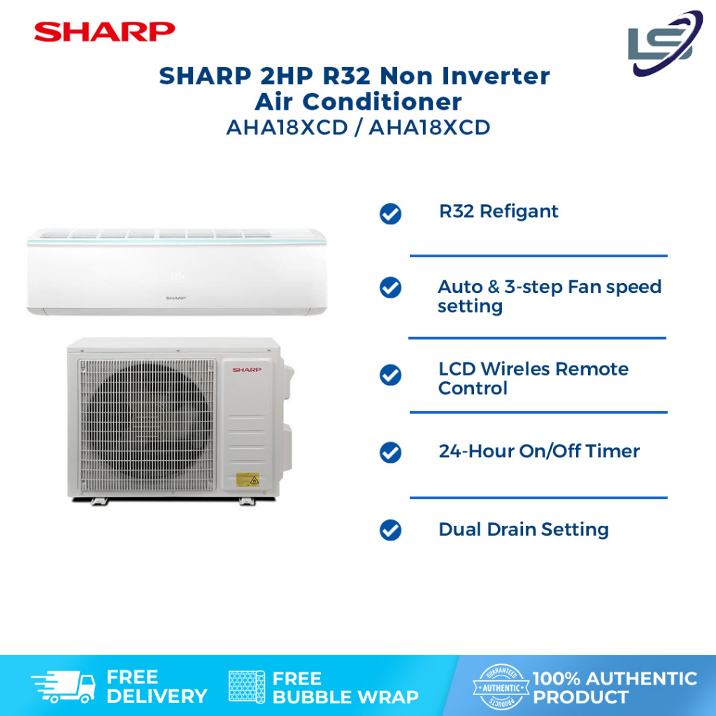 SHARP 2.0HP R32 Wall Mount Air Conditioner AHA18XCD & AUA18XCD | Auto ...
