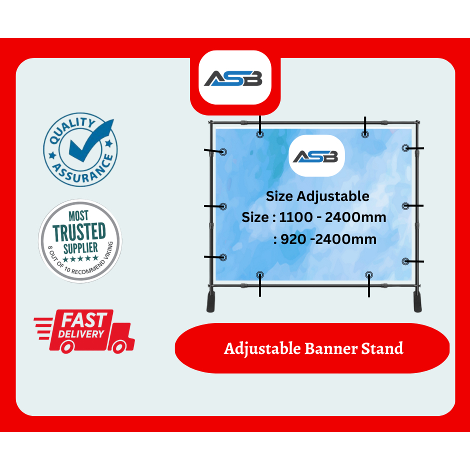 Adjustable Banner Stand, Jumbo Stand, Backdrop Stand 8ftx8ft Suit for ...