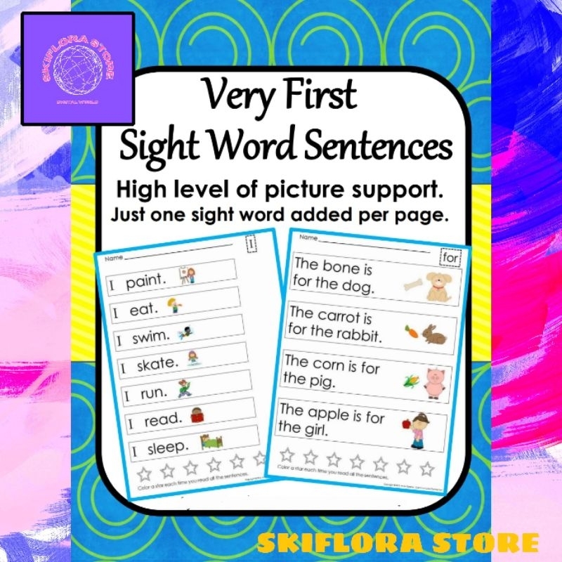 [SS188] Children Sight Words Sentences Practice Worksheet PDF Softcopy ...