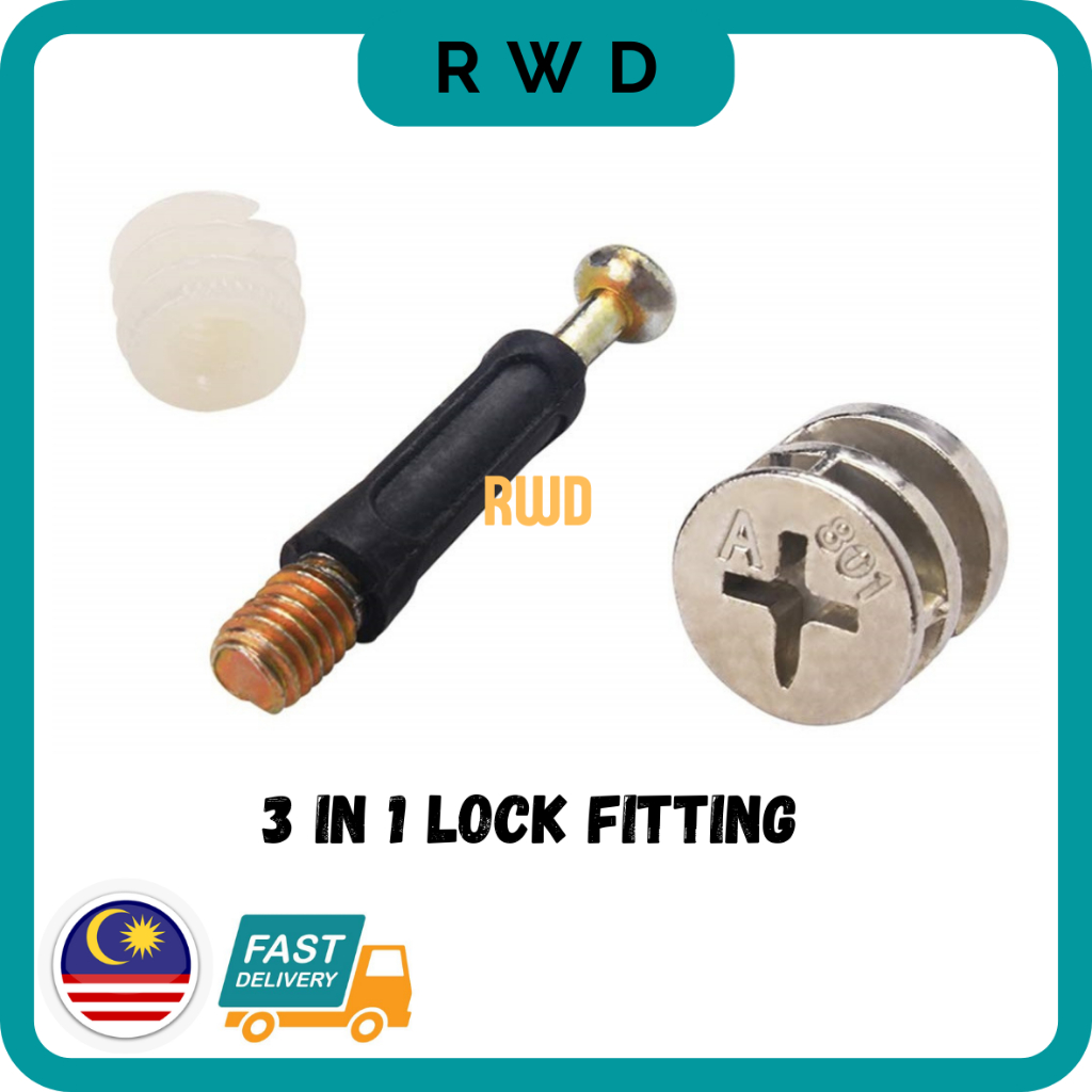 (1 Set) 3 in 1 Housing Bolt & Nut Connector Parts Screw Fastener ...