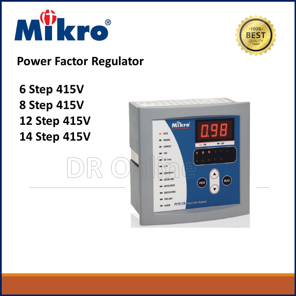 MIKRO POWER FACTOR REGULATOR 415VAC/220VAC - 50 PFR-8 ,PFR-6 , PFR-12, PFR-14 , PFR-96-220 ...