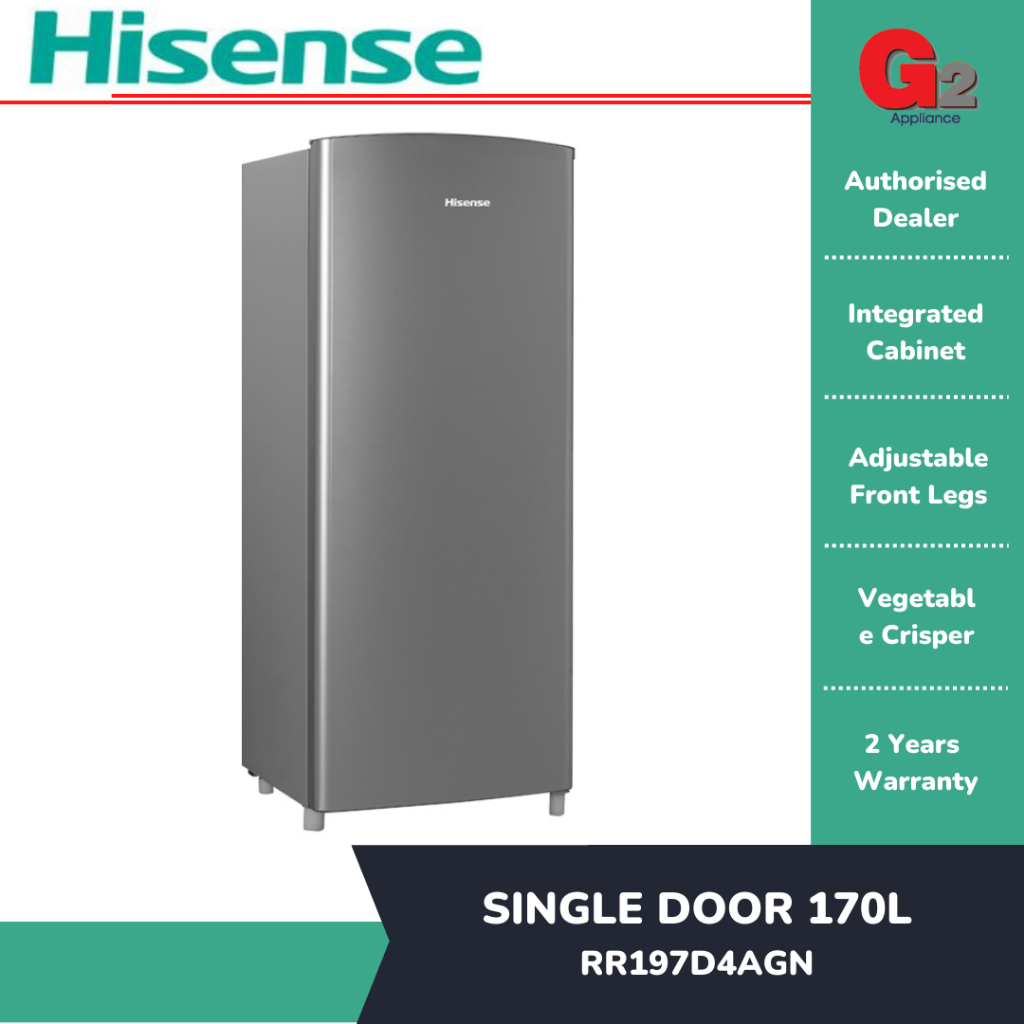 HISENSE 4 STAR Single Door Fridge RR-197D4AGN (170L) | Shopee Malaysia