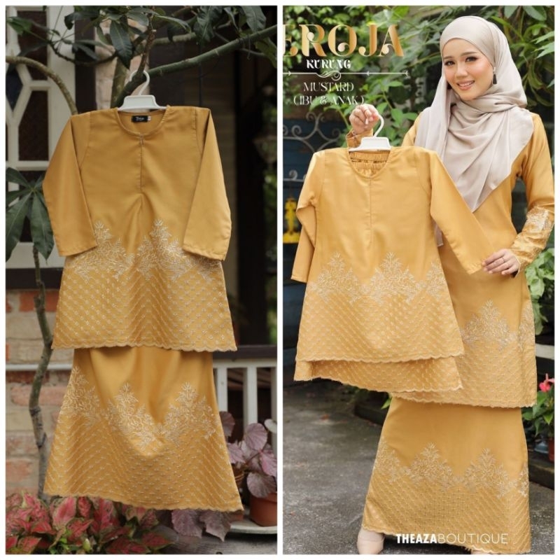 Baju Raya Kids 2023 - Kurung Kids Seroja Sulam By Theaza | Shopee Malaysia