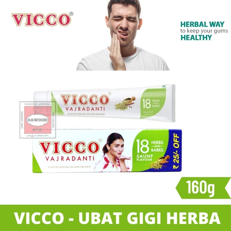 Vicco Vajradanti Ayurvedic Toothpaste | 160g Saunf Flavour | UBAT GIGI ...