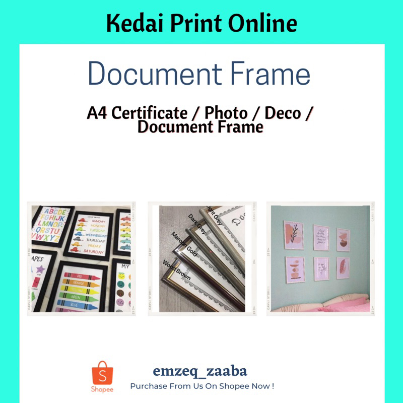 A4 Document Frame for Certificates, Photo, Calligraphy, Minimalist ...