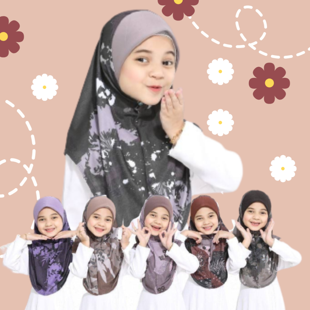 Tudung Sarung Awning Budak Corak Bunga [Saiz S] | Shopee Malaysia