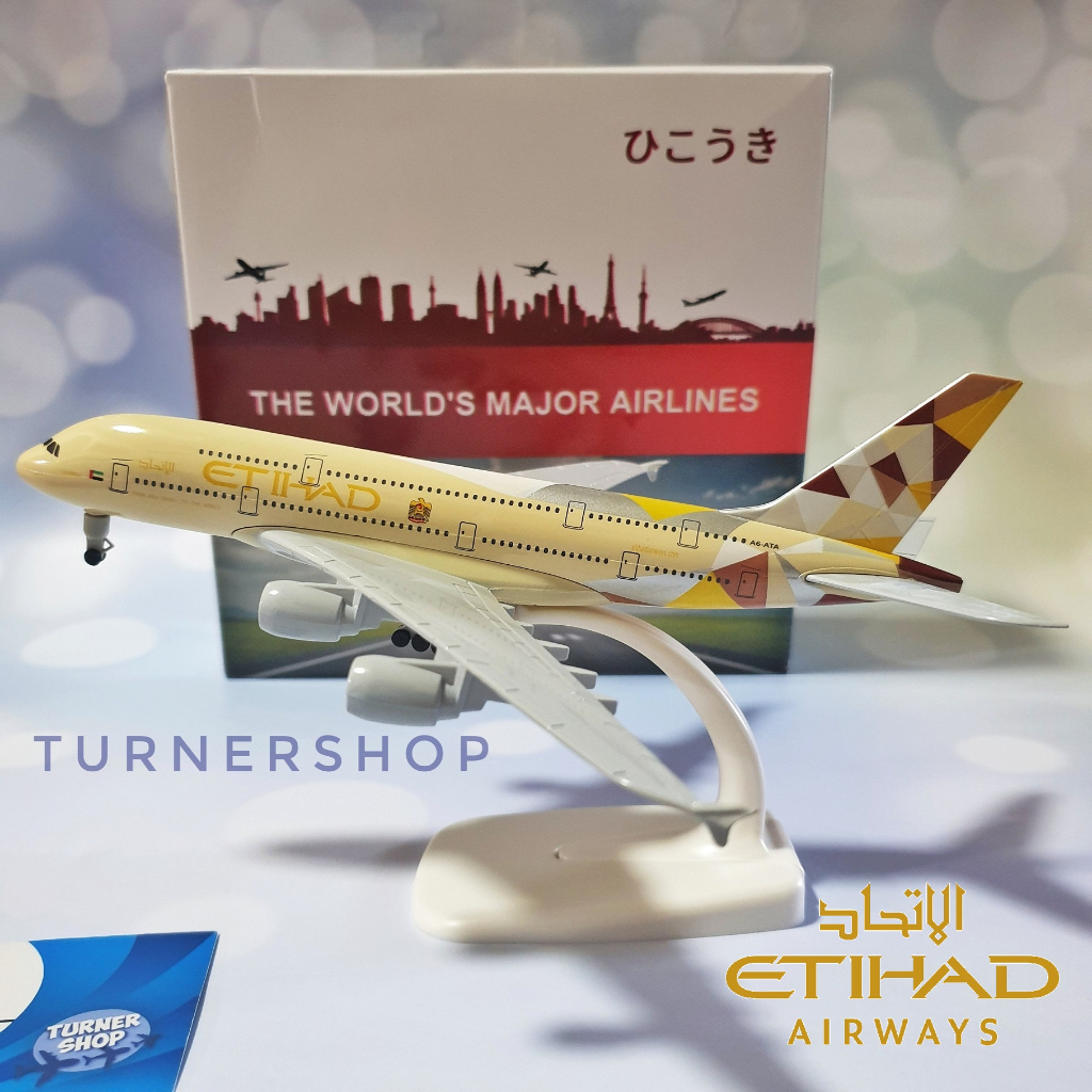 Qatar Etihad Airways A380 20CM Aircraft Model Die-cast Metal Airplane ...
