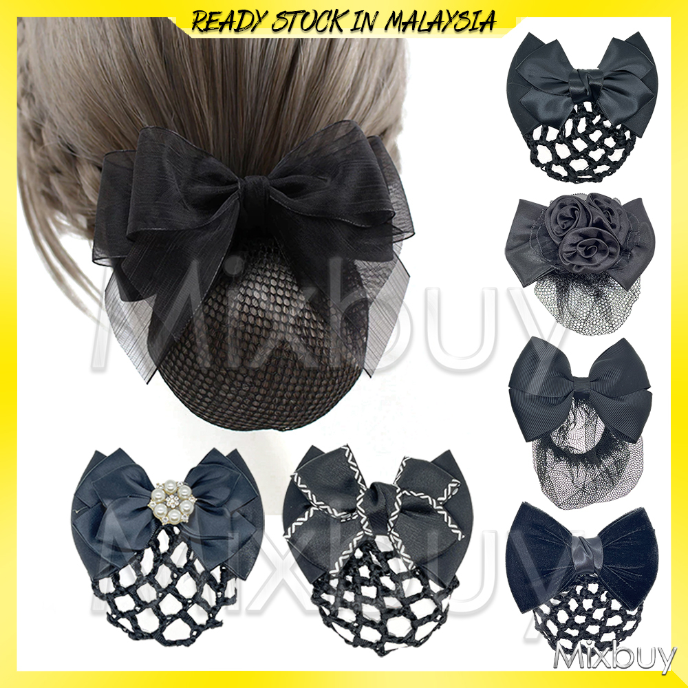 Hair net / Ribbon hair net / Big Ribbon hair ties / Ribbon bow knot bun ...