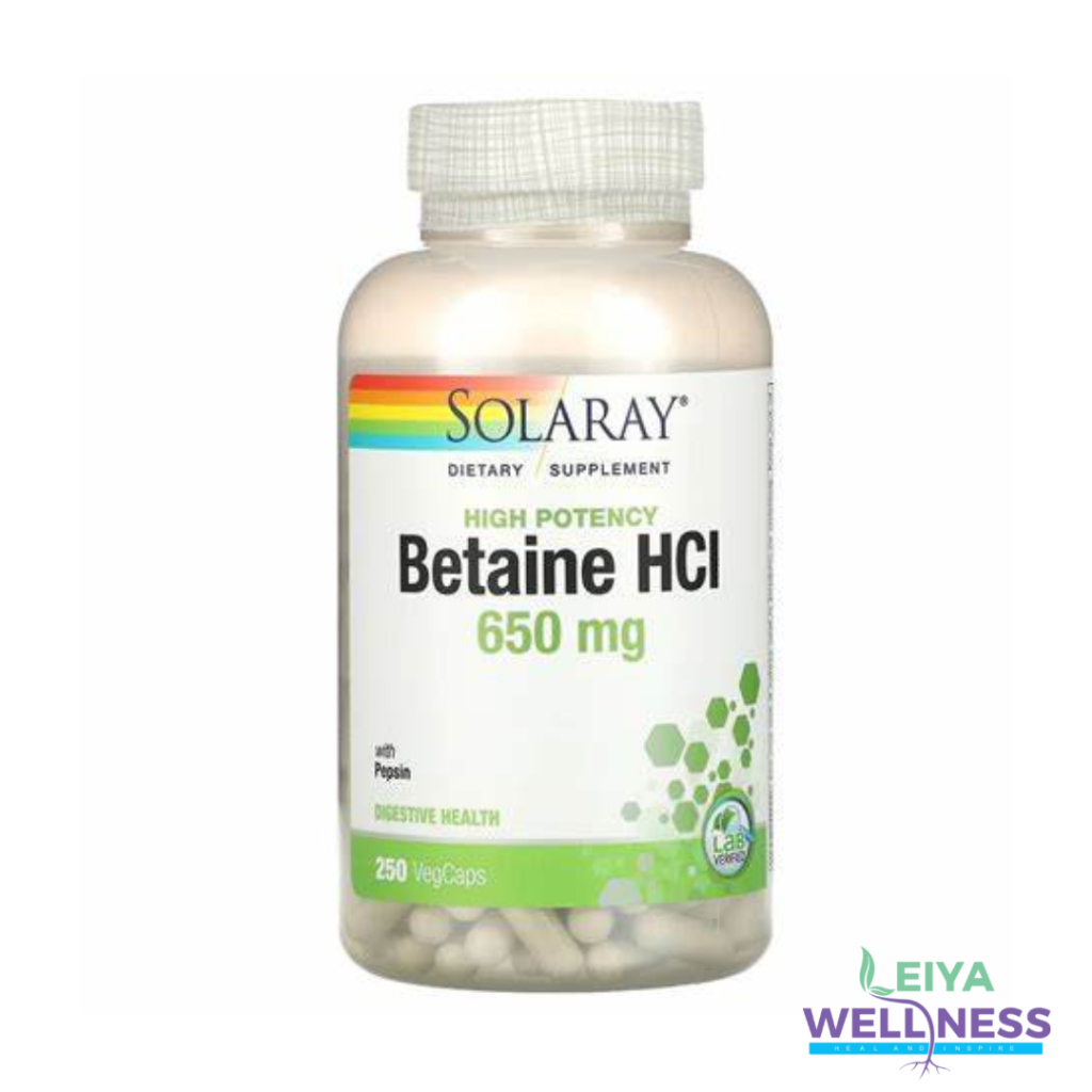 Solaray, High Potency Betaine HCl with Pepsin, 650 mg, 250 VegCaps ...