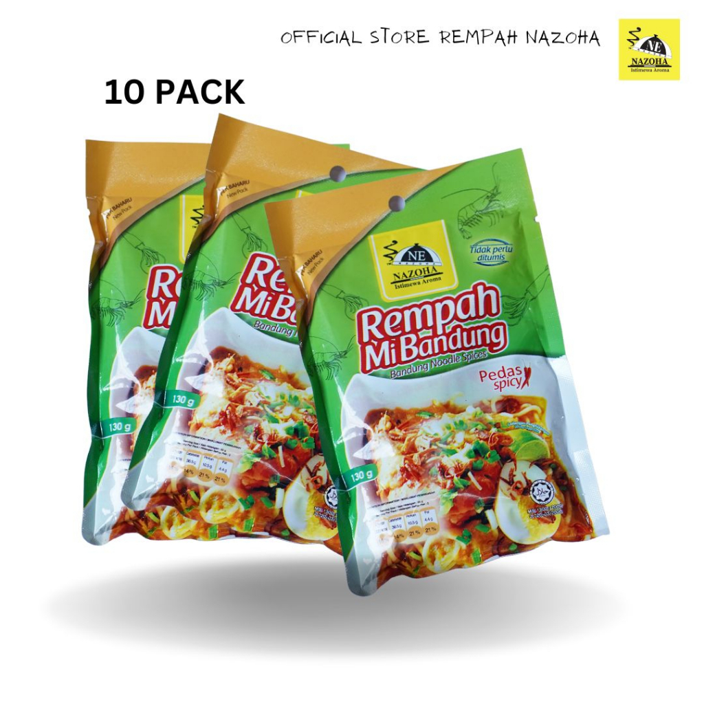 1O PACK Rempah mee bandung Pedas Nazoha Pedas | Shopee Malaysia