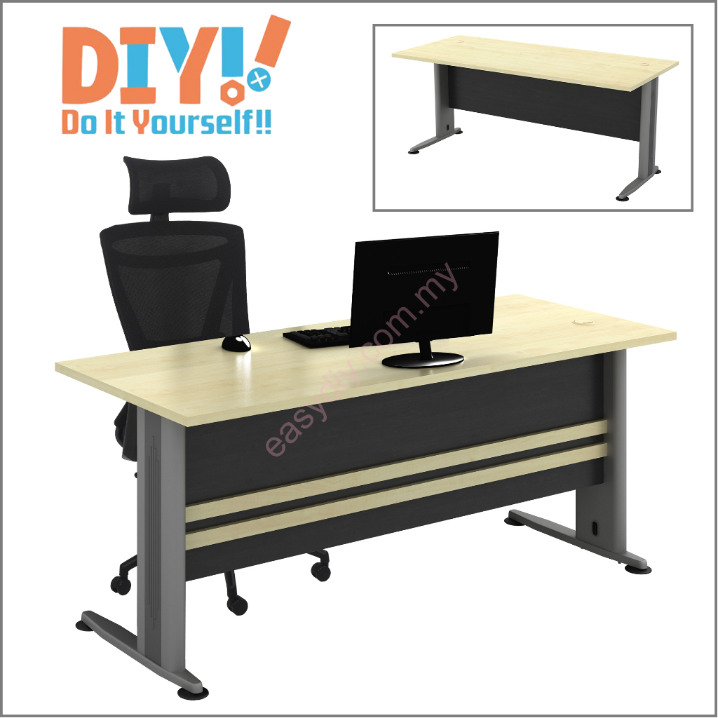 Standard Writing Table / Metal Leg Office Table / Meja Tulis Kaki Besi ...