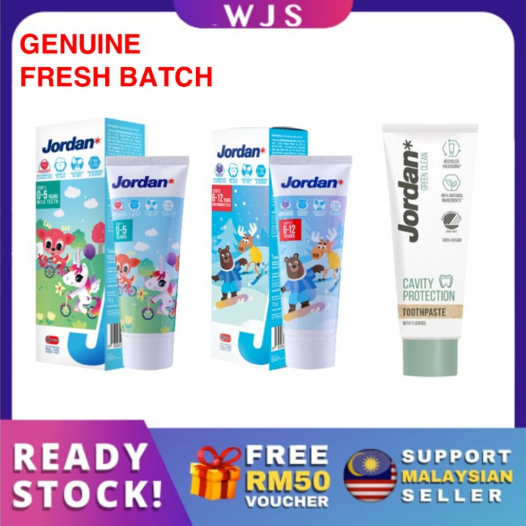 🇲🇾FREE RM50 VOUCHER🎁 MLQ Jordan Toothpaste Step 1 Step 2 Junior 6 ...