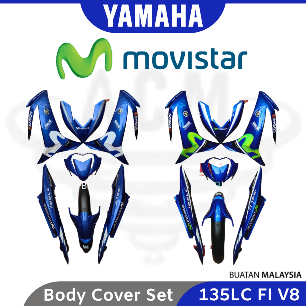 YAMAHA 135LC FI V8 MOVISTAR 2017 2018 Body Cover Set Coverset Movistar ...