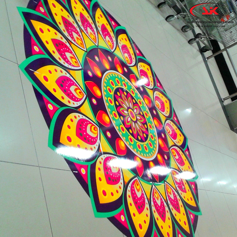 SJK DEEPAVALI / DIWALI 3D RANGOLI KOLAM STICKER 8FT x 8FT WATERPROOF ...