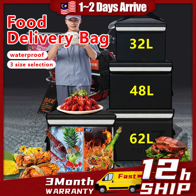 Waterproof Food Delivery Bag 62L/32L /48L/ Beg Foodpanda Beg Grab ...