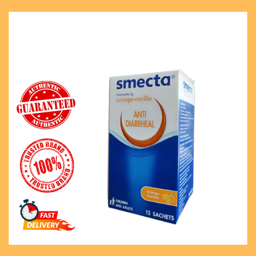SMECTA ORANGE-VANILLA ANTI DIARRHEAL CHILDREN AND ADULTS 12s ( EXP :02/ ...