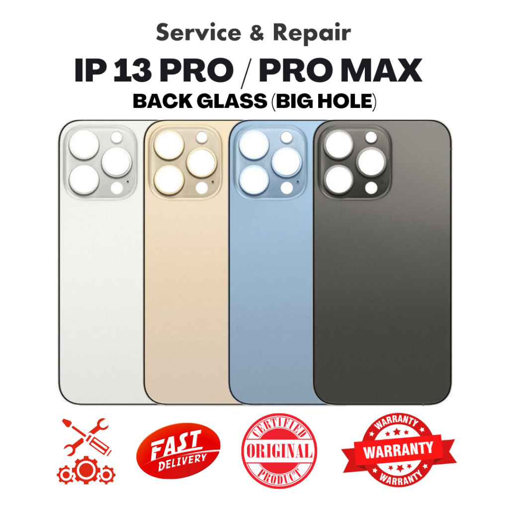 Back Cover Glass Replacement Part IP 13 PRO 13 PRO MAX Back Cover Glass ...