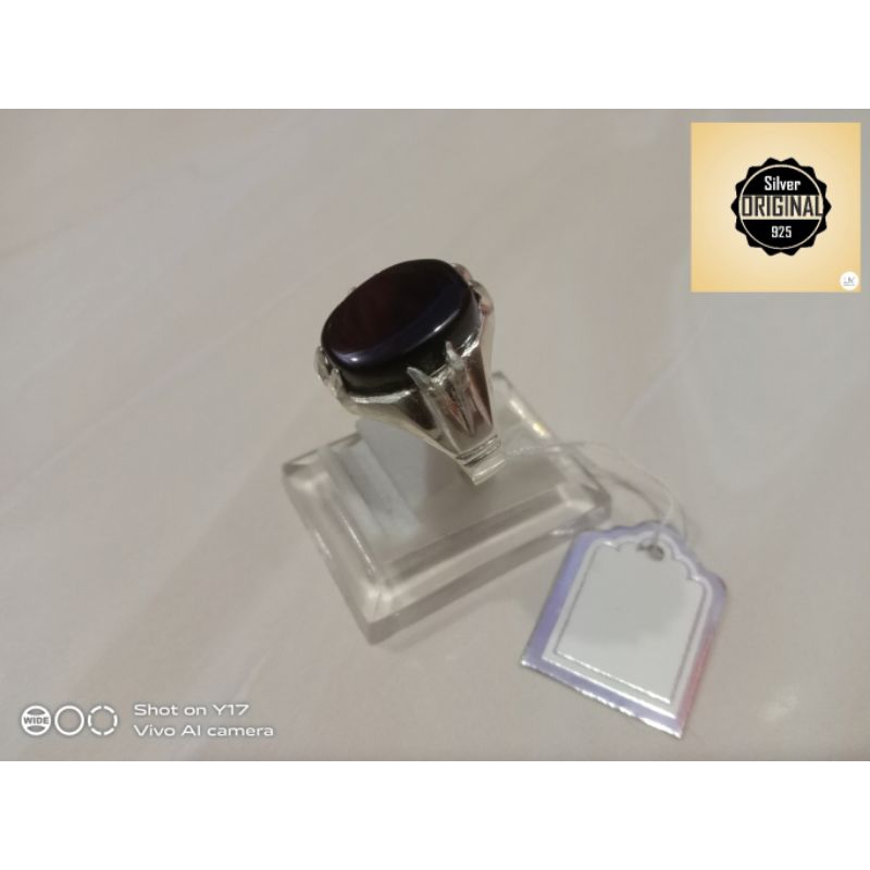 Cincin Silver 925 Akik yaman Asli(Suluh Merah) | Shopee Malaysia
