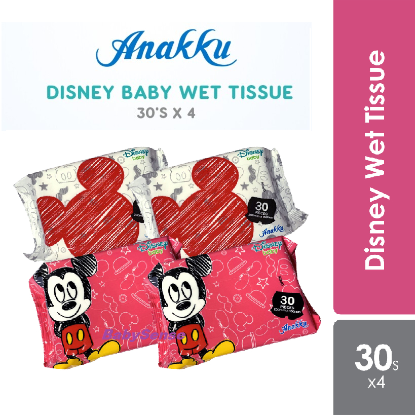 (CLEARANCE) ANAKKU Disney Baby Wipes Wet Tissue (30pcsx4)[READY STOCK ...