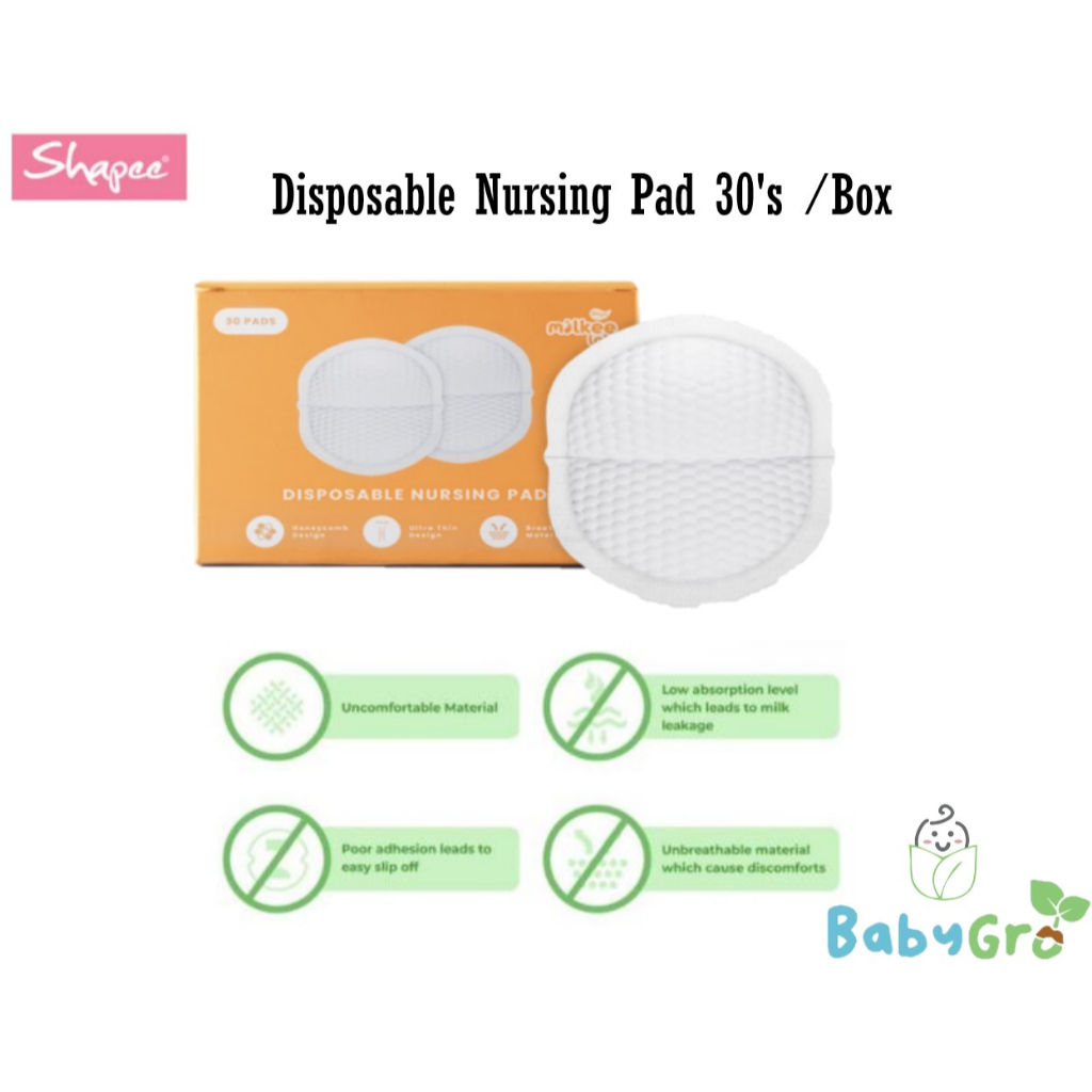 SHAPEE Milkee Lab Disposable Nursing Pad / Breastpads 30's | Shopee ...