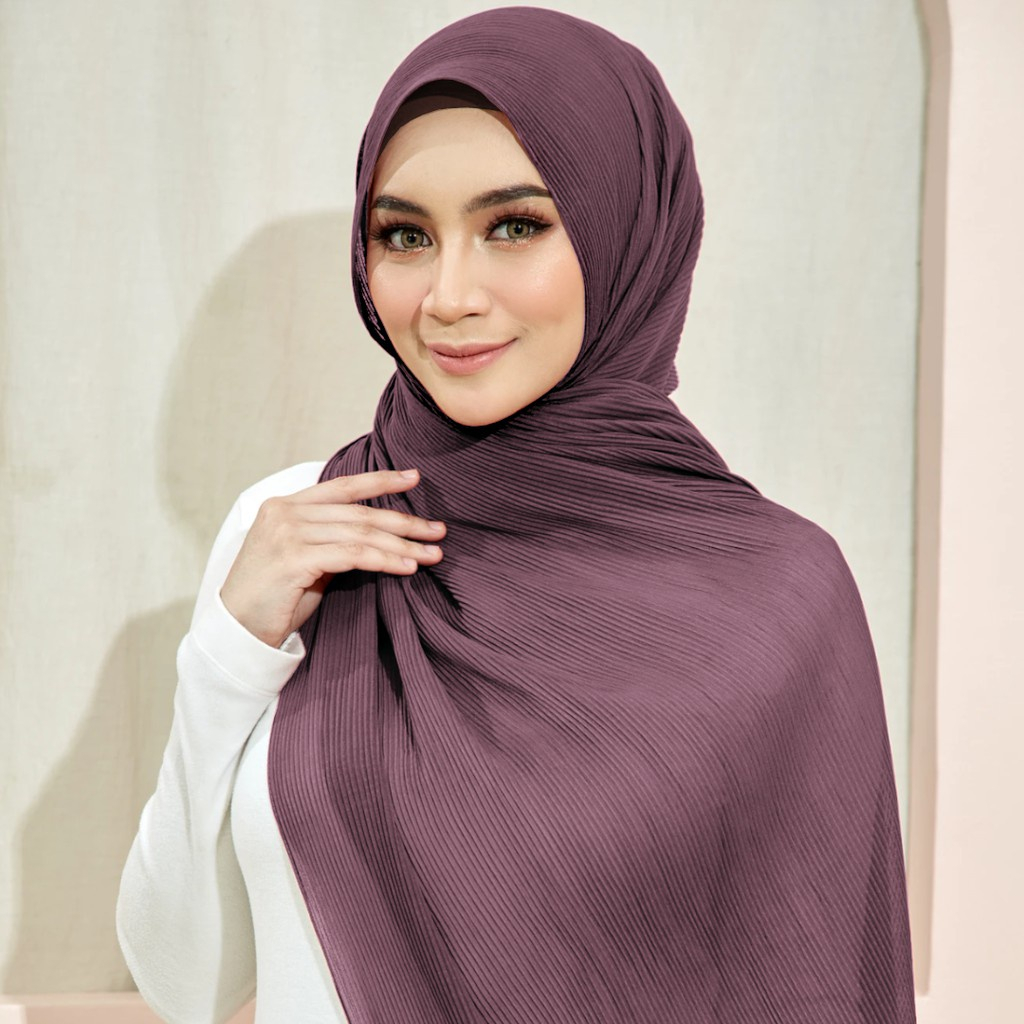 Pleated Crush Chiffon Shawl | Shopee Malaysia