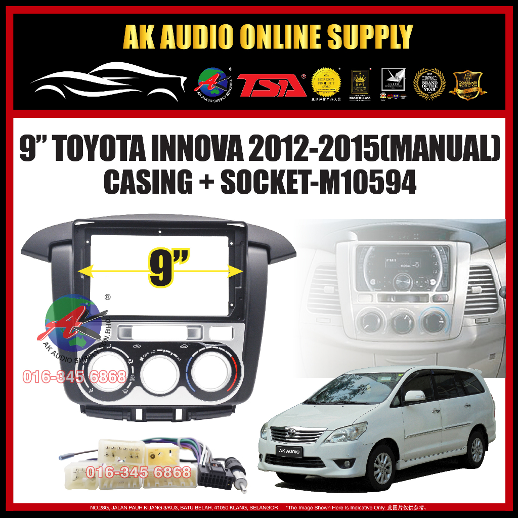 Toyota Innova 2012 - 2015 ( Manual Air Cond ) Android 9” inch Casing ...